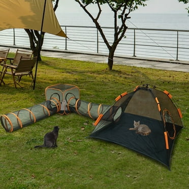 Kittywalk Large Portable Outdoor Cat Enclosure, Foldable Fence, Green ...