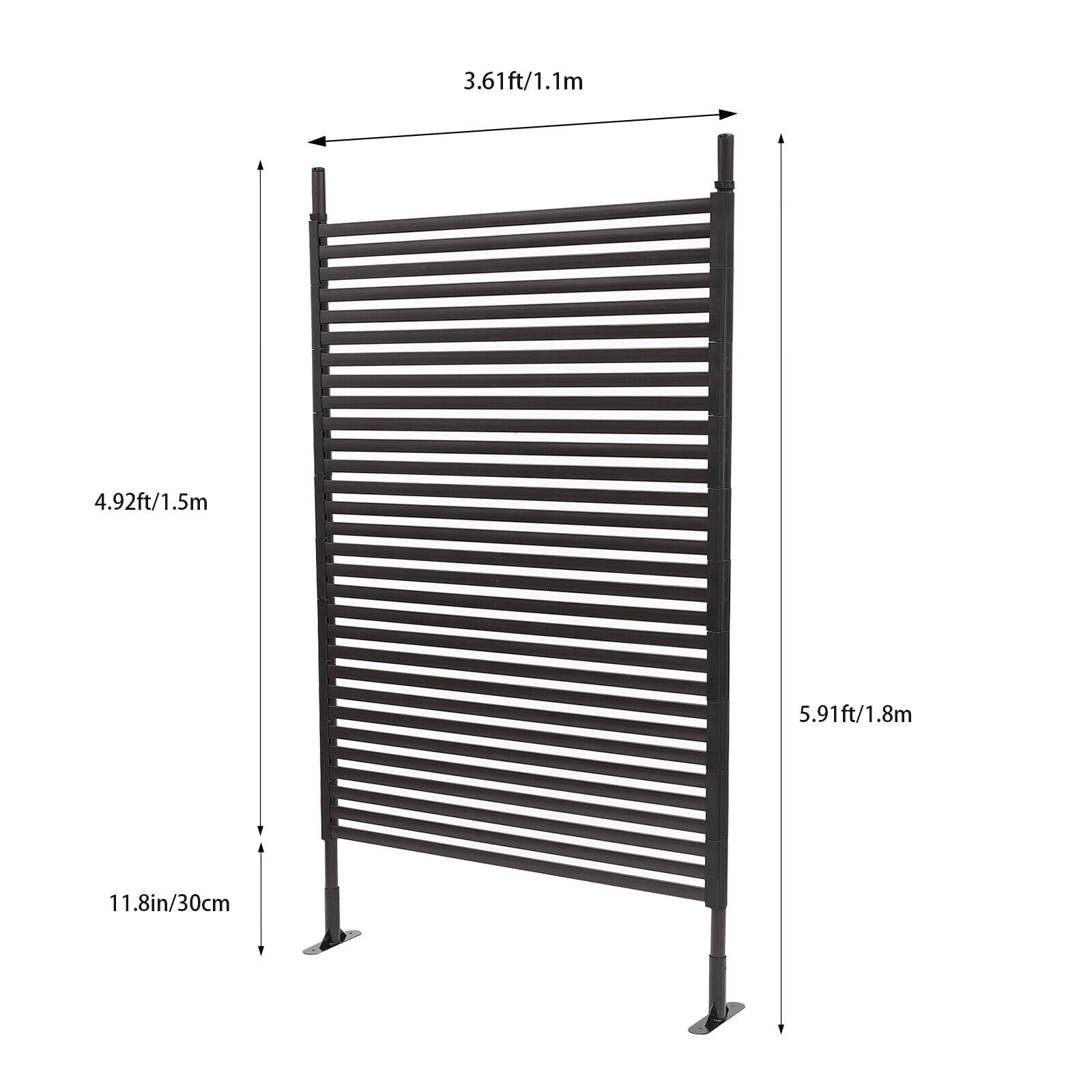 Miumaeov 43" x 59" Brown Steel Freestanding Slatted Outdoor Panel ...