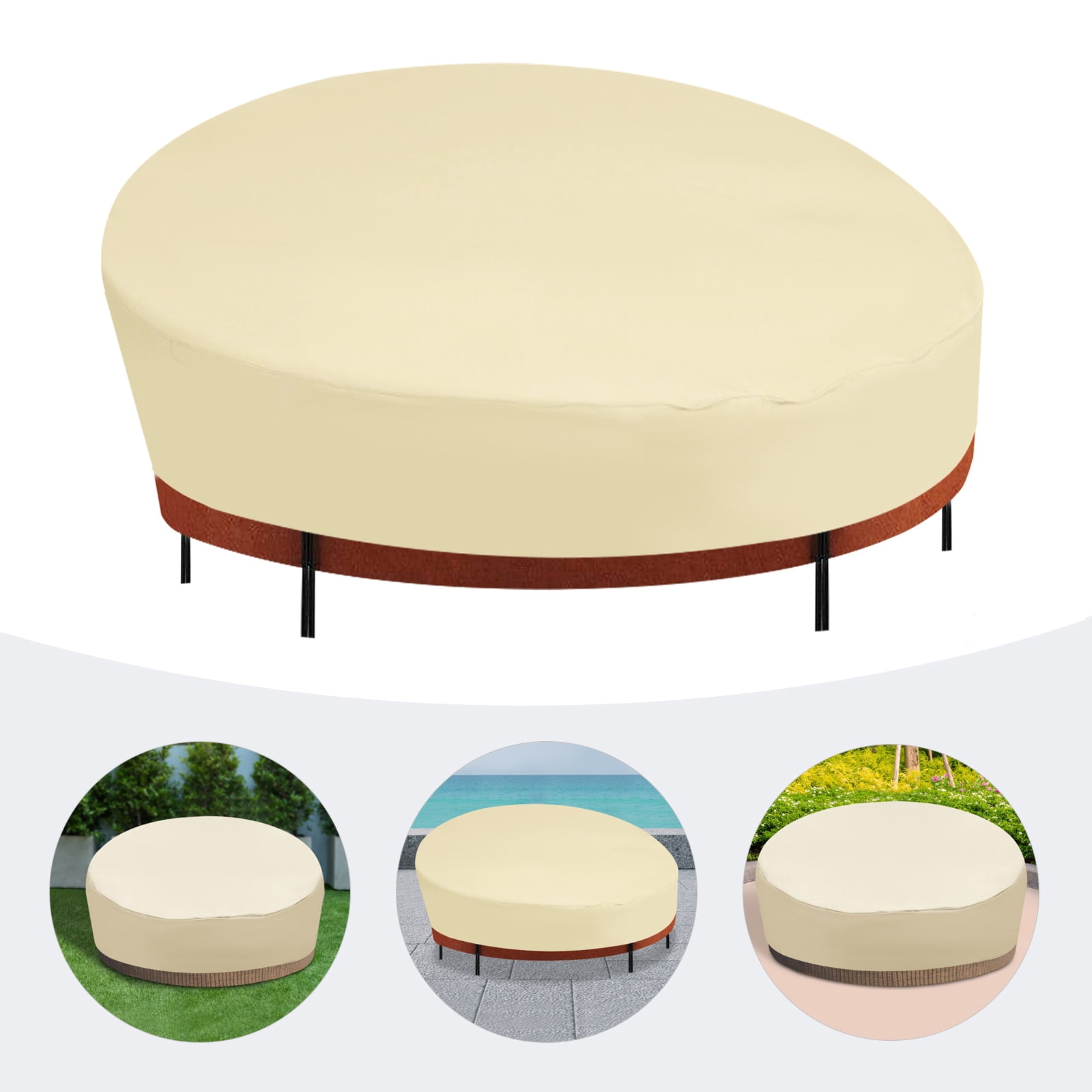 Miumaeov Outdoor Round Daybed Cover 75 Inch Patio Canopy Sofa Cover ...