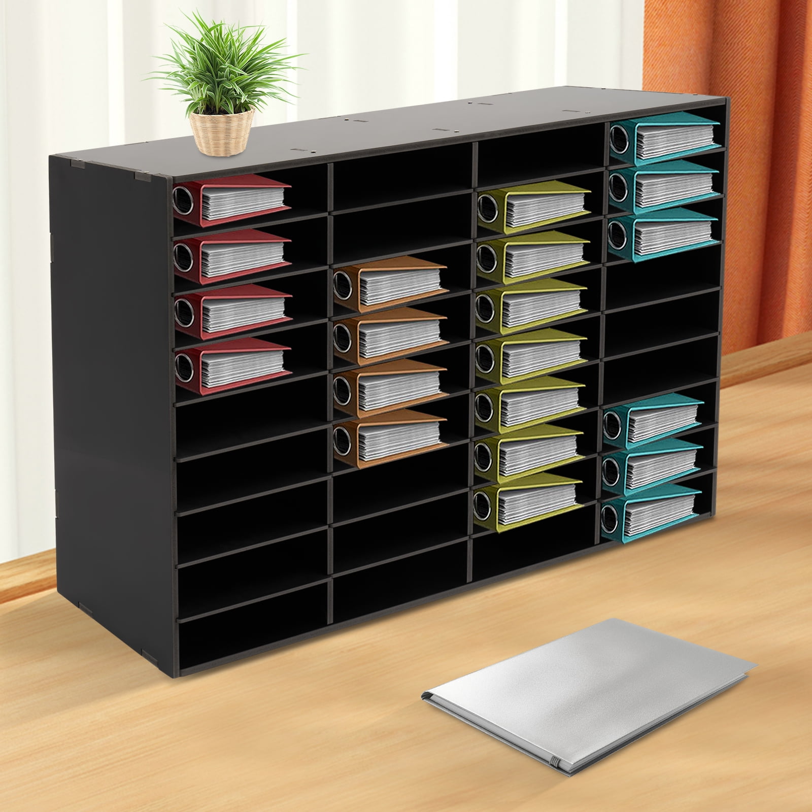 Miumaeov PVC 36 Slots Desktop Organizer File Holder Letter Document ...
