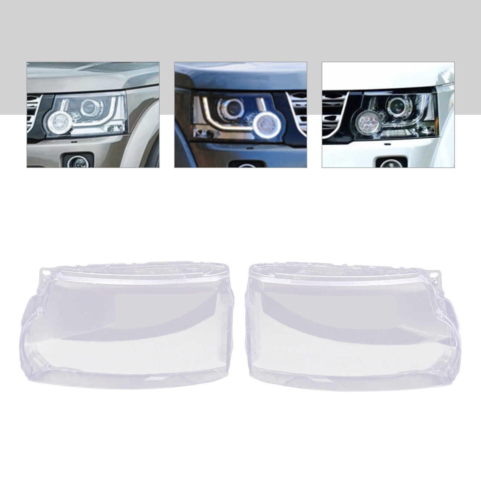 Miumaeov Pair Headlight Headlamp Lens Covers For 2014-2016 Land Rover ...