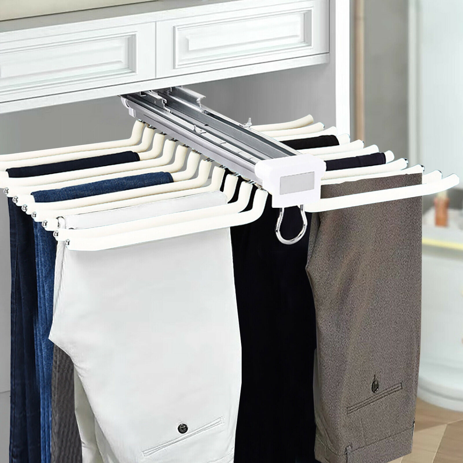 Miumaeov Pants Rack 22-Arm Steel Pull-Out Multifunctional Wardrobe ...