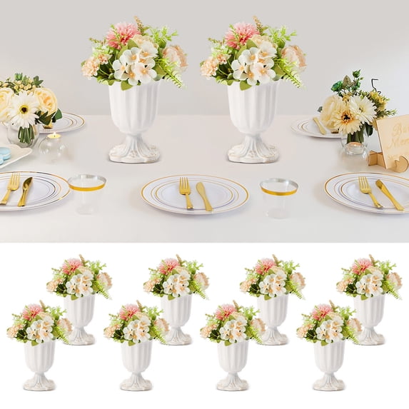 Miumaeov Pcs of 10 Mini Size Wedding Centerpieces Vase Metal Trumpet ...