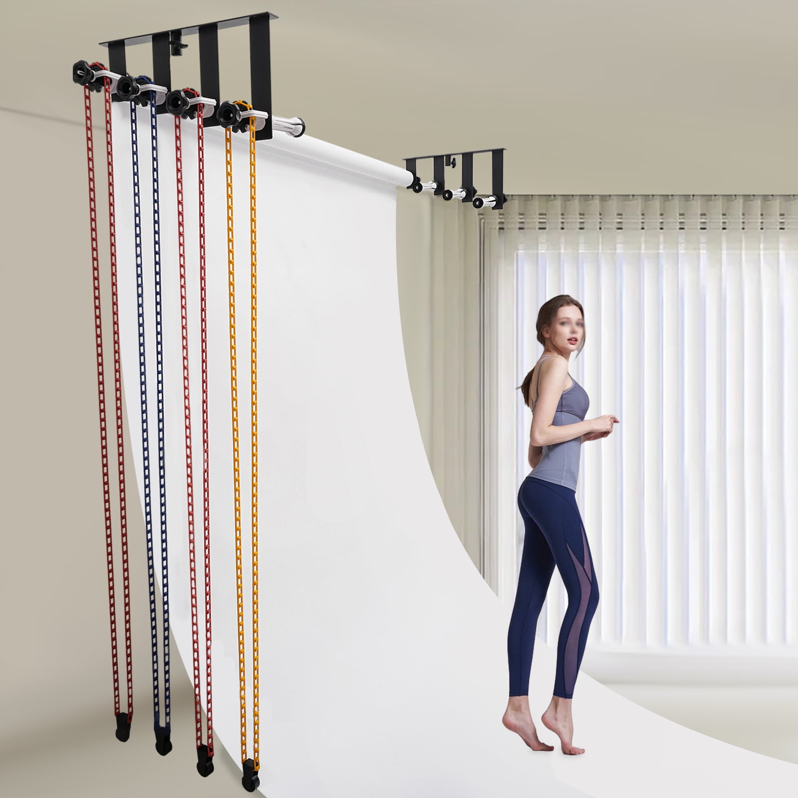 Miumaeov Photography 4 Roller Wall Mounting Manual Background Support ...