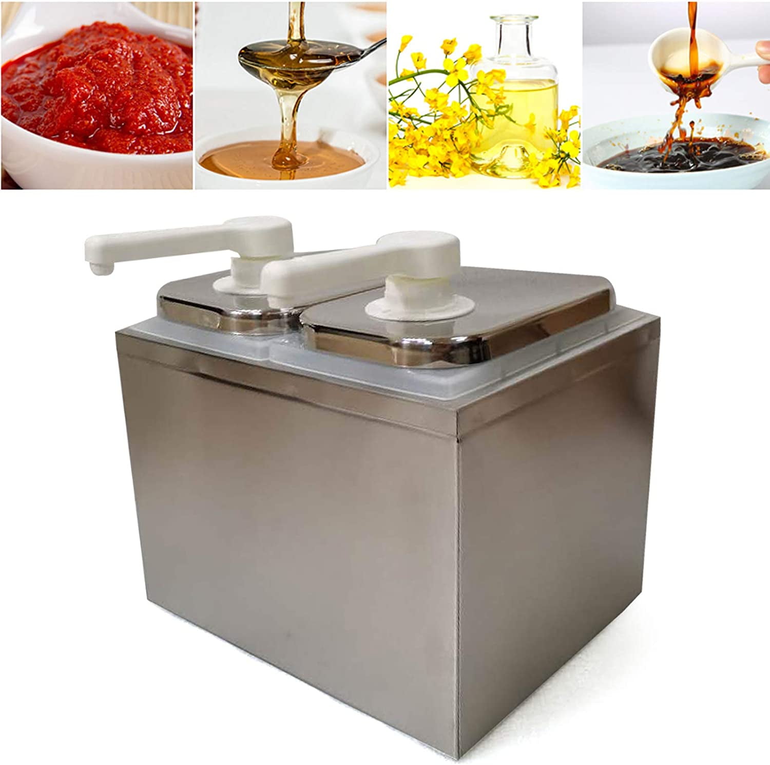 Miumaeov Plastic Sauce Pump, Sauce Dispenser Pump Stainless Condiment ...