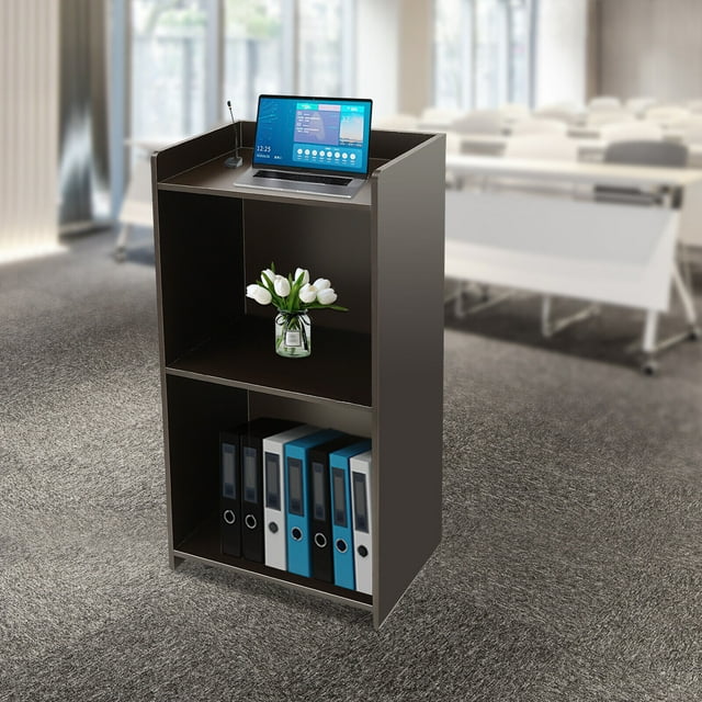 Miumaeov Podium Stand with Wheels Portable Podium Stand Reception Desk ...