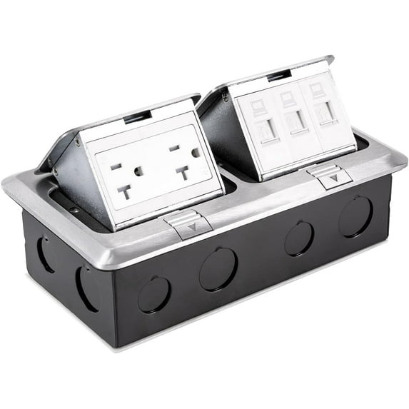 Miumaeov Pop Up Floor Outlet with Multiple Sockets and LAN, 20 Amp ...