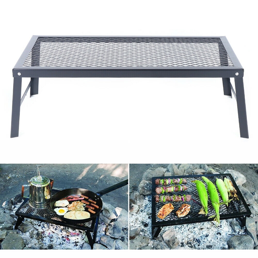 Miumaeov Camp Folding Rack, Portable Grate Foldable BBQ Grill for ...