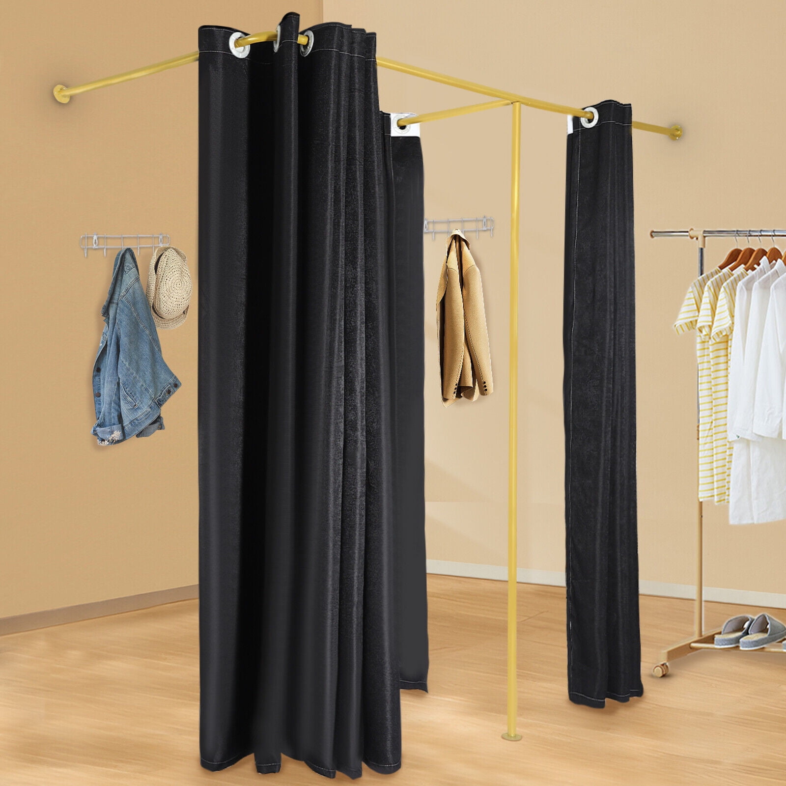 Miumaeov Privacy Fitting Room Clothing Store F-shaped Corner Changing ...