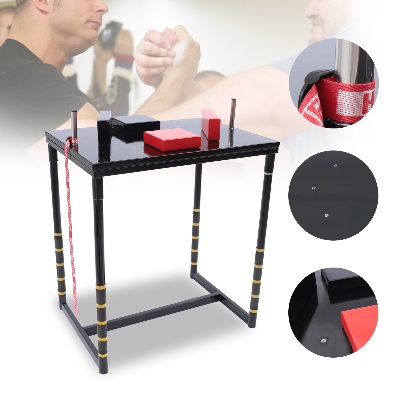 Miumaeov Arm Wrestling Table, Durable Iron Frame with Adjustable Pads ...