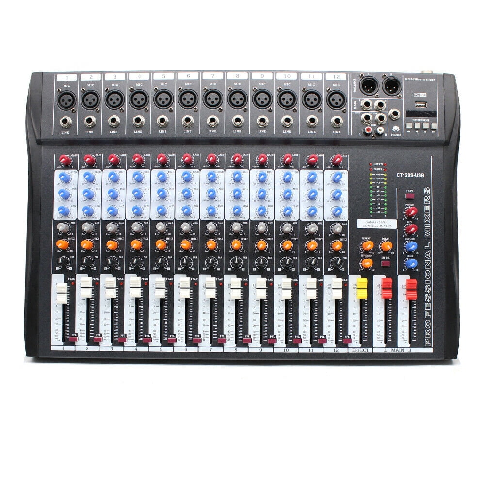 Miumaeov Professional Live 12 Channel USB Audio Sound/Studio Mixing ...