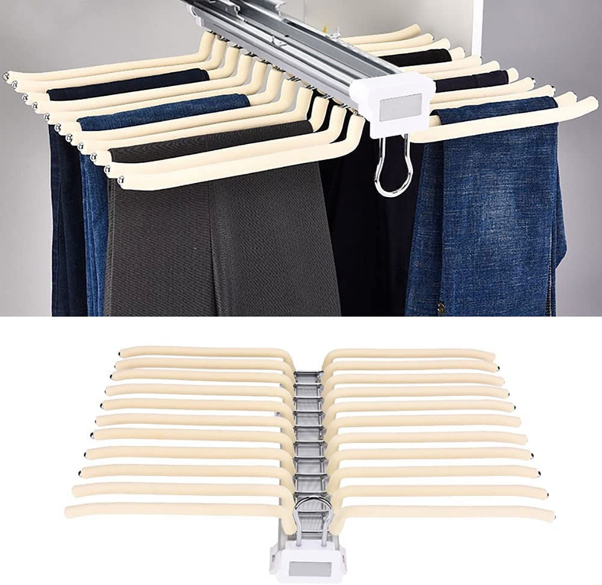 Miumaeov Pull Out Sliding Trousers Pants Hanger Clothes Rack Wardrobe ...