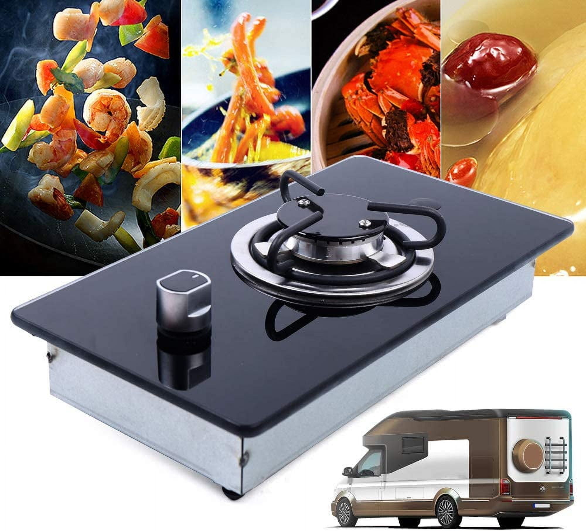 Miumaeov RV Cooktop Stove Portable Camper LPG Gas Stove Single Burner w ...