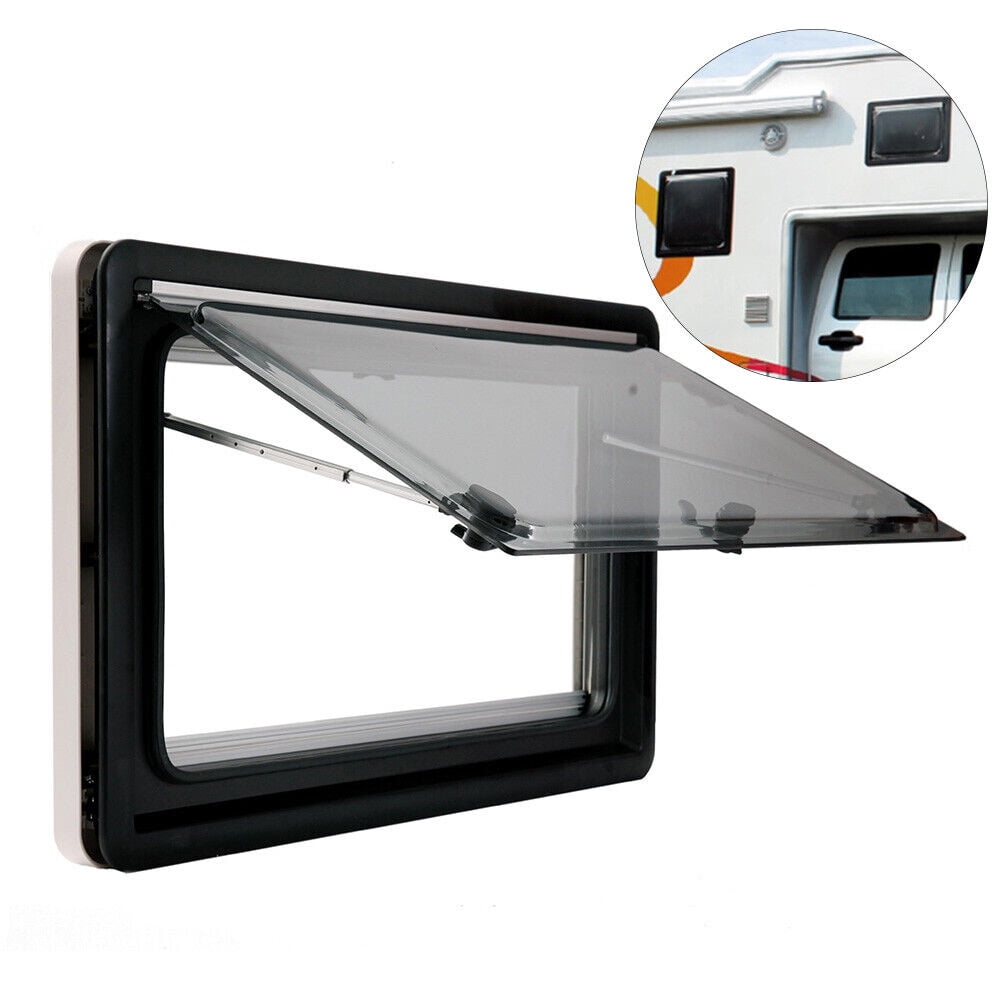 Miumaeov RV Top Hinged Window External Push Window with Awning Screen& Blind for Trailer Yacht ...