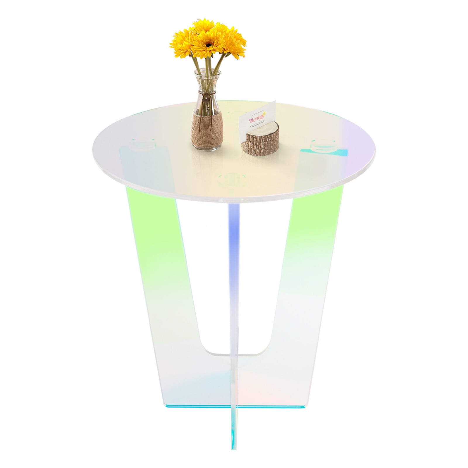 Miumaeov Rainbow Coffee Table Modern Round Tea Table Acrylic Living ...