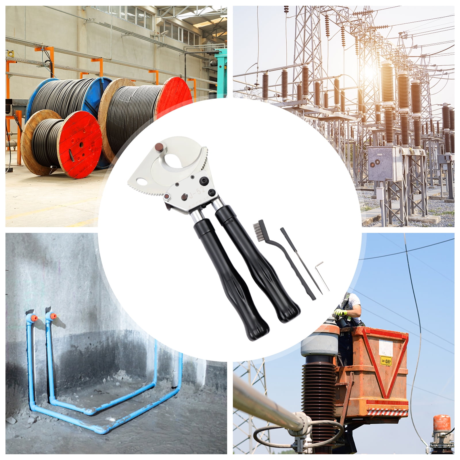 Miumaeov Ratchet Cable Cutter Ratcheting Cutter Heavy Duty Wire Cutter ...