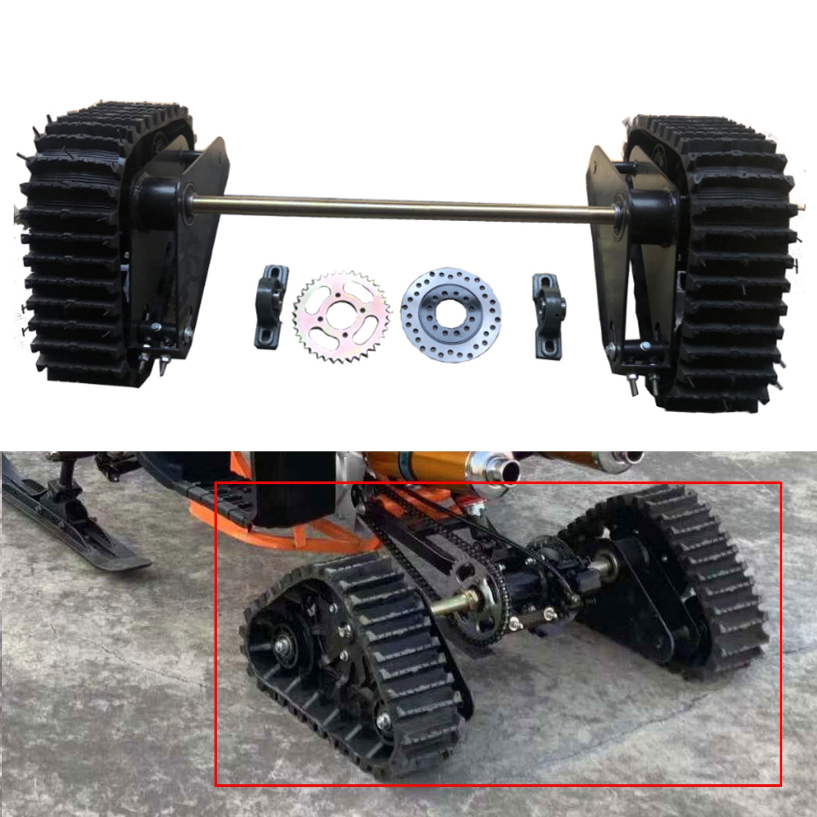 Miumaeov Rear Axle Track Assembly Kit for Go Kart ATV Quad 600mm/23.6 ...