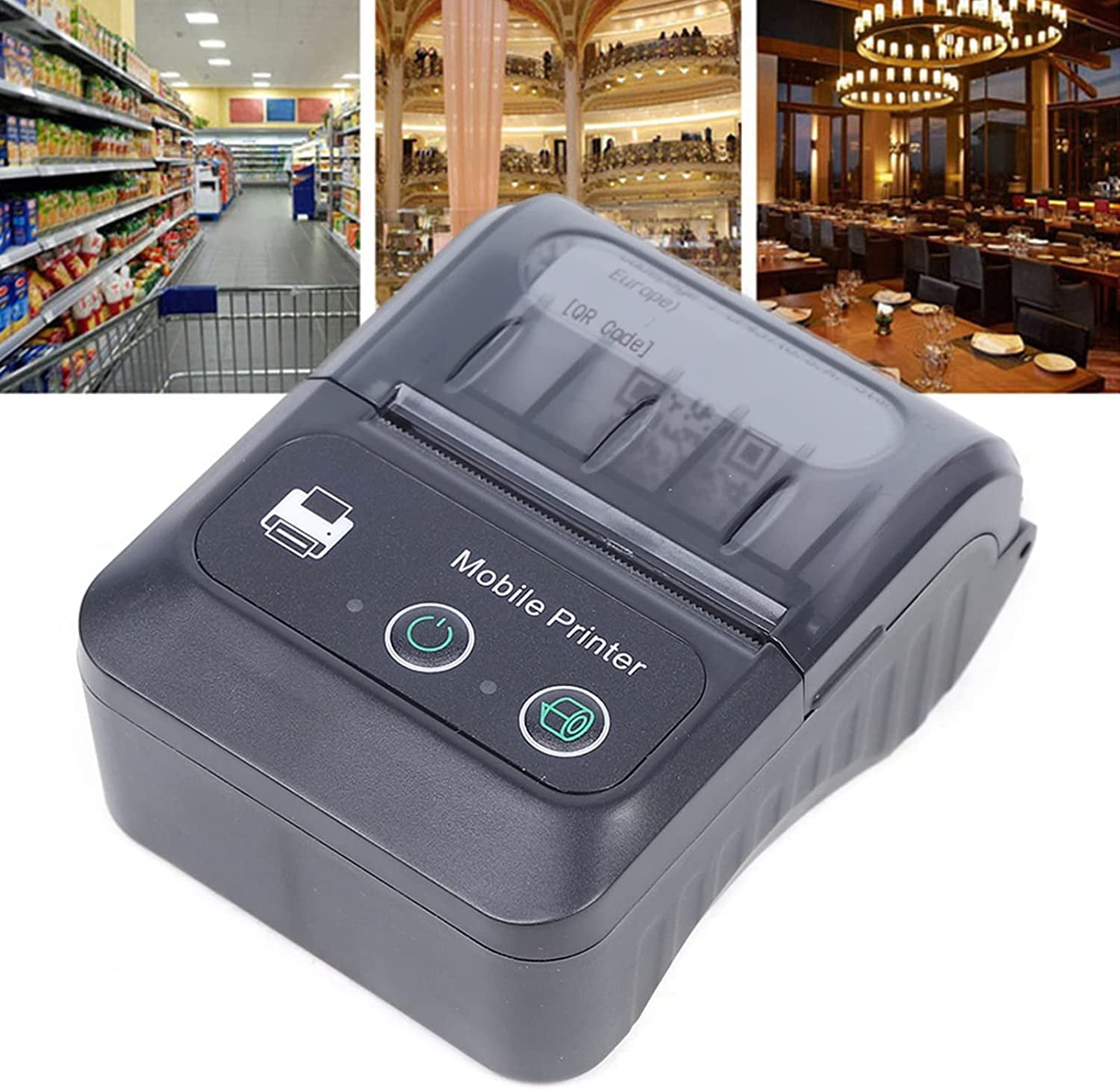 Miumaeov Receipt Printer Portable Thermal Receipt Printer 48mm 110V ...
