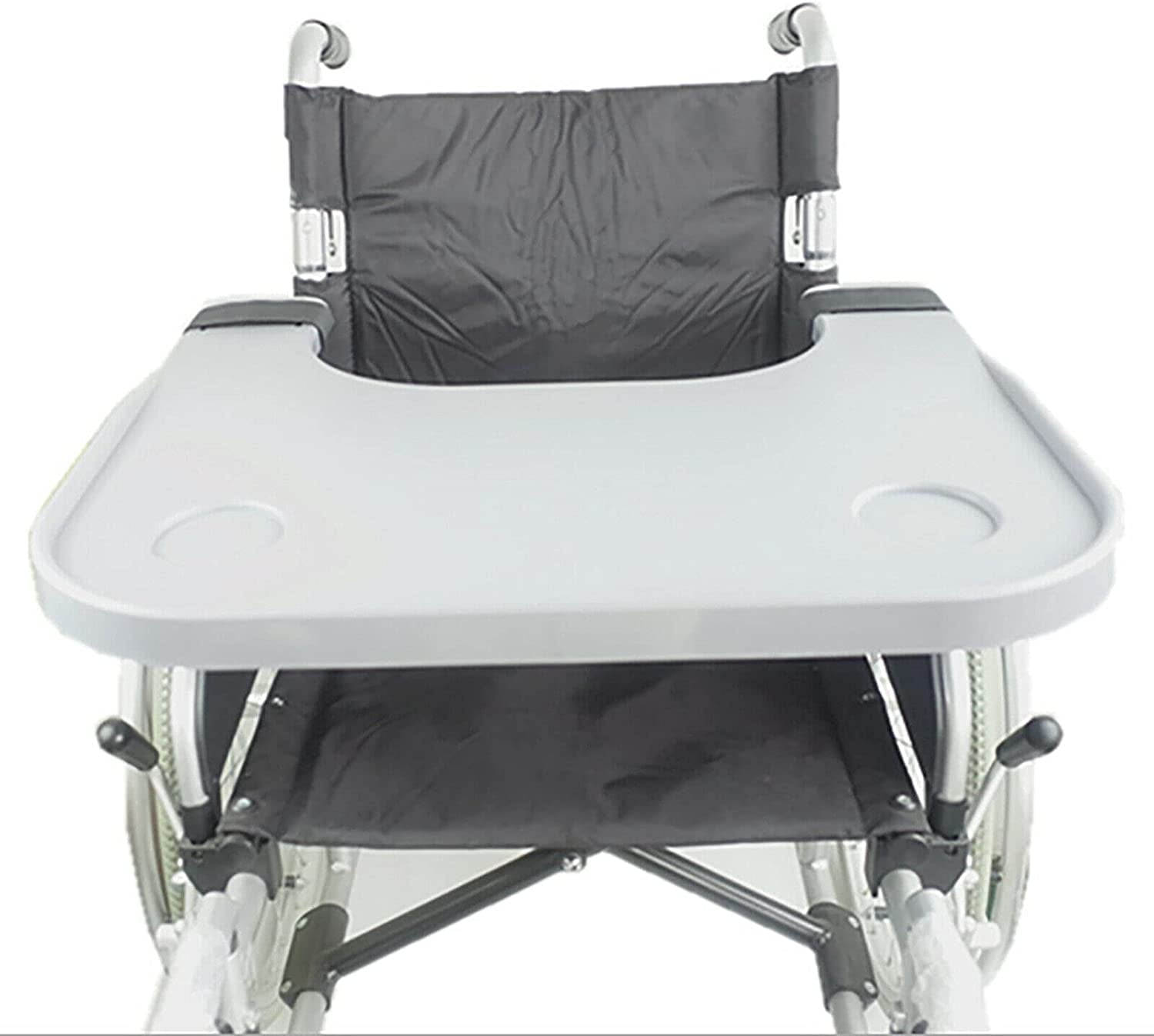 Miumaeov Removable Wheelchair Tray Table with 2 Cup Holders Portable ...