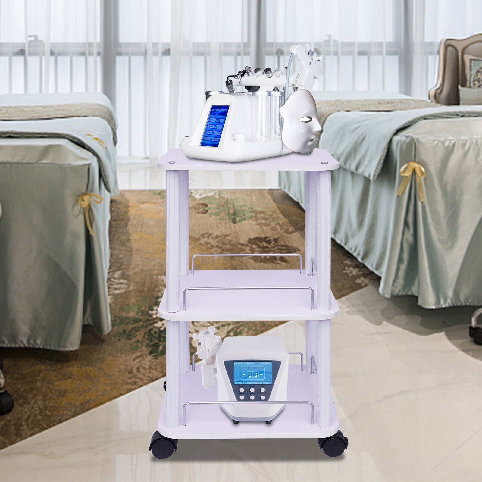 Miumaeov Rolling Cart Stand Barbershop Salon Mobile Serving Trolley ...