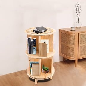 TOOL1SHOoo 3-Tier Rotating Bookshelf, 360 Display Floor Standing ...