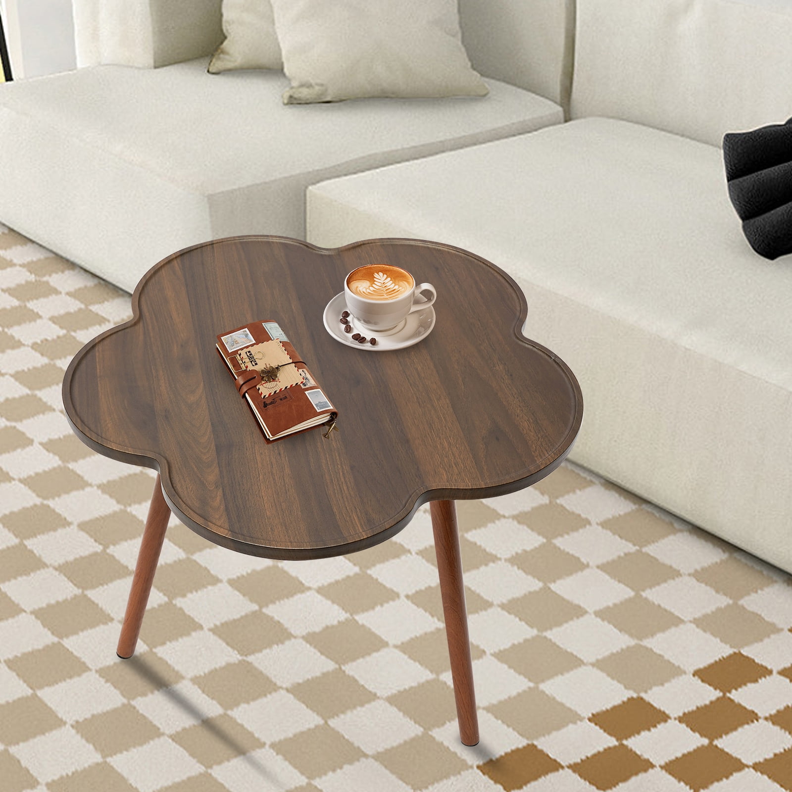 Miumaeov Round Coffee Table Flower-Shape Tea Table Side Table End Table ...