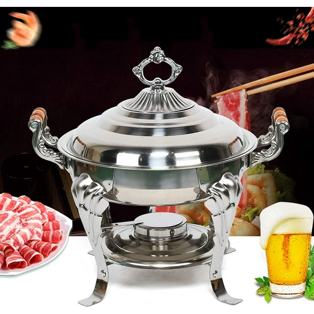 Miumaeov Round Stainless Steel Warming Container, Chafing Dish Food ...
