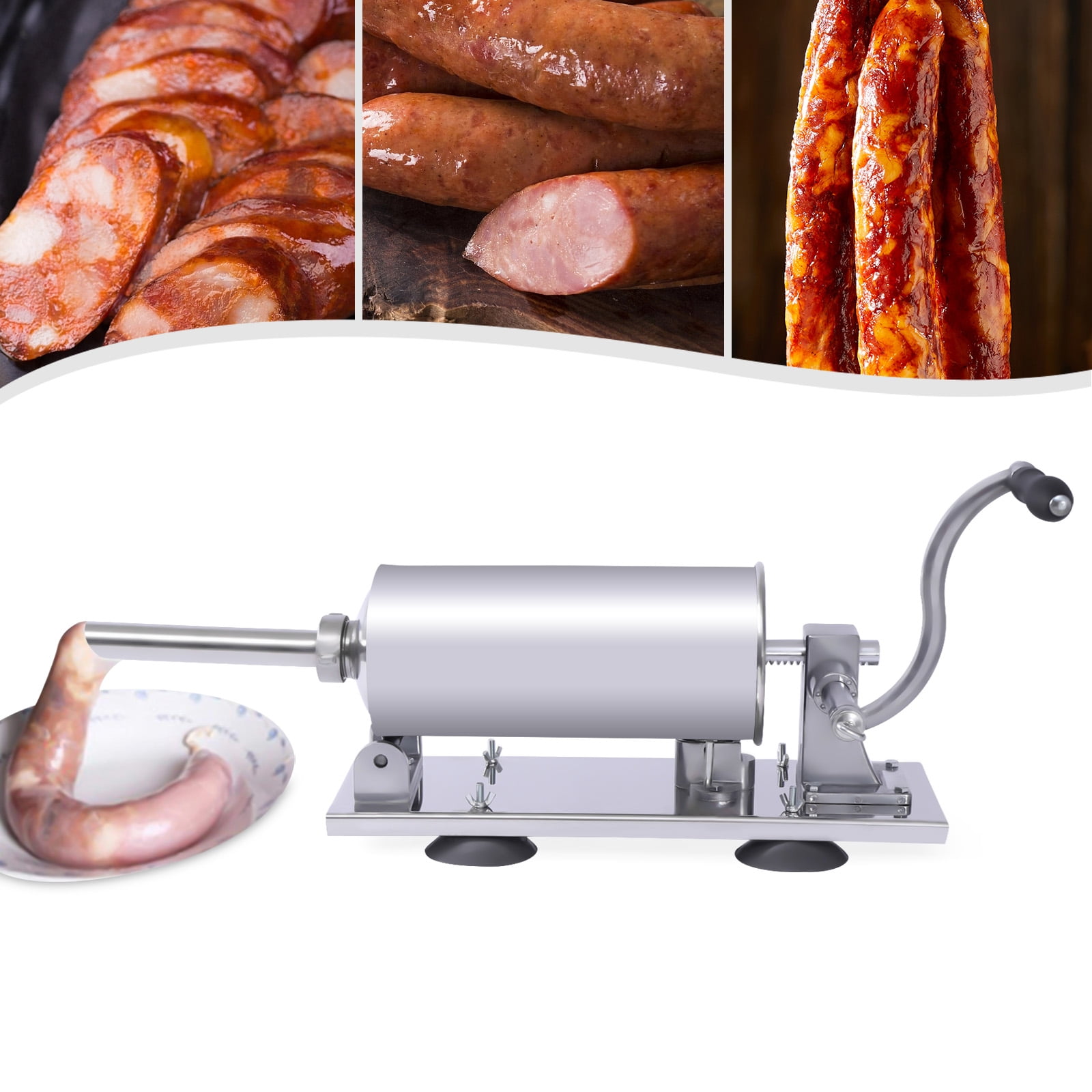 Miumaeov 4L/8LBS Manual Sausage Stuffer, Stainless Steel Meat Filling ...