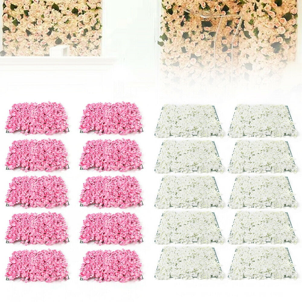 Miumaeov Silk Artificial Flower Wall Panel Wedding Backdrops Mat DIY ...