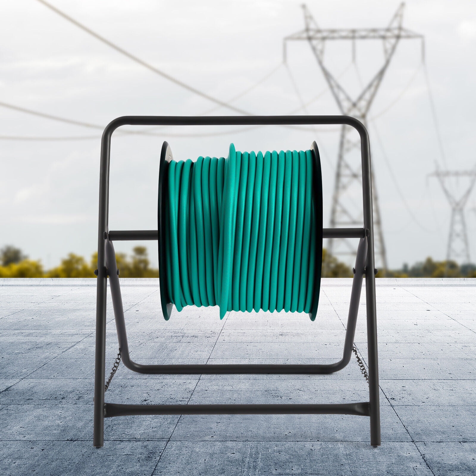 Miumaeov Single Axle Cable Caddy Wire Spool Dispenser Tool Heavy Duty ...