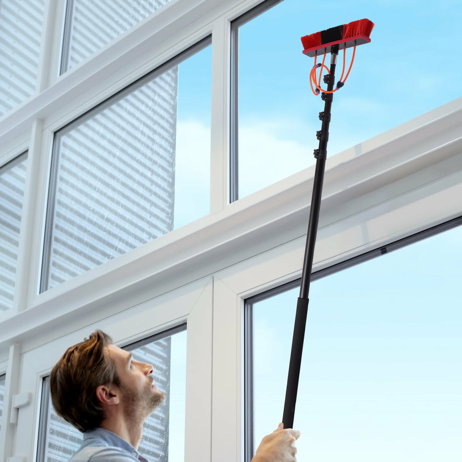 Miumaeov Solar Panel Cleaning Brush Kit 7-24ft Adjustable Pole & 210 ...