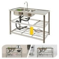 Miumaeov Stainless Steel Commercial Utility Sink Freestanding Double ...