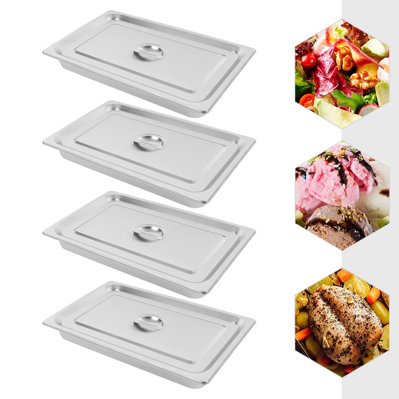 Miumaeov Stainless Steel Hotel Pans Steam Table Food Pans Commercial ...