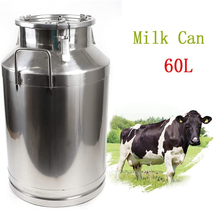Miumaeov Stainless Steel Milk Can, 60L Storage Container with Handle ...