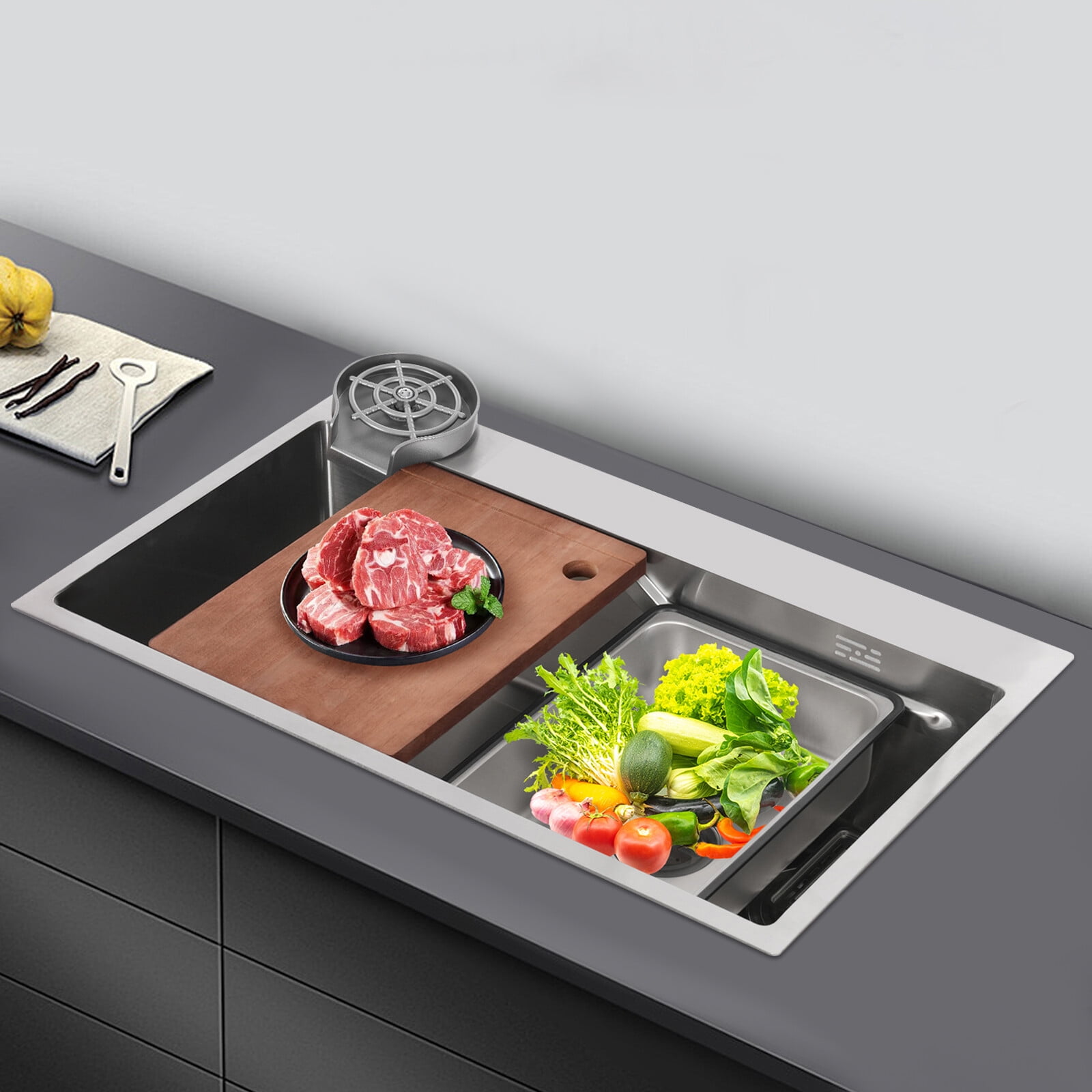 Miumaeov Stainless Steel Sink Multifunction Rectangular Kitchen Sink ...