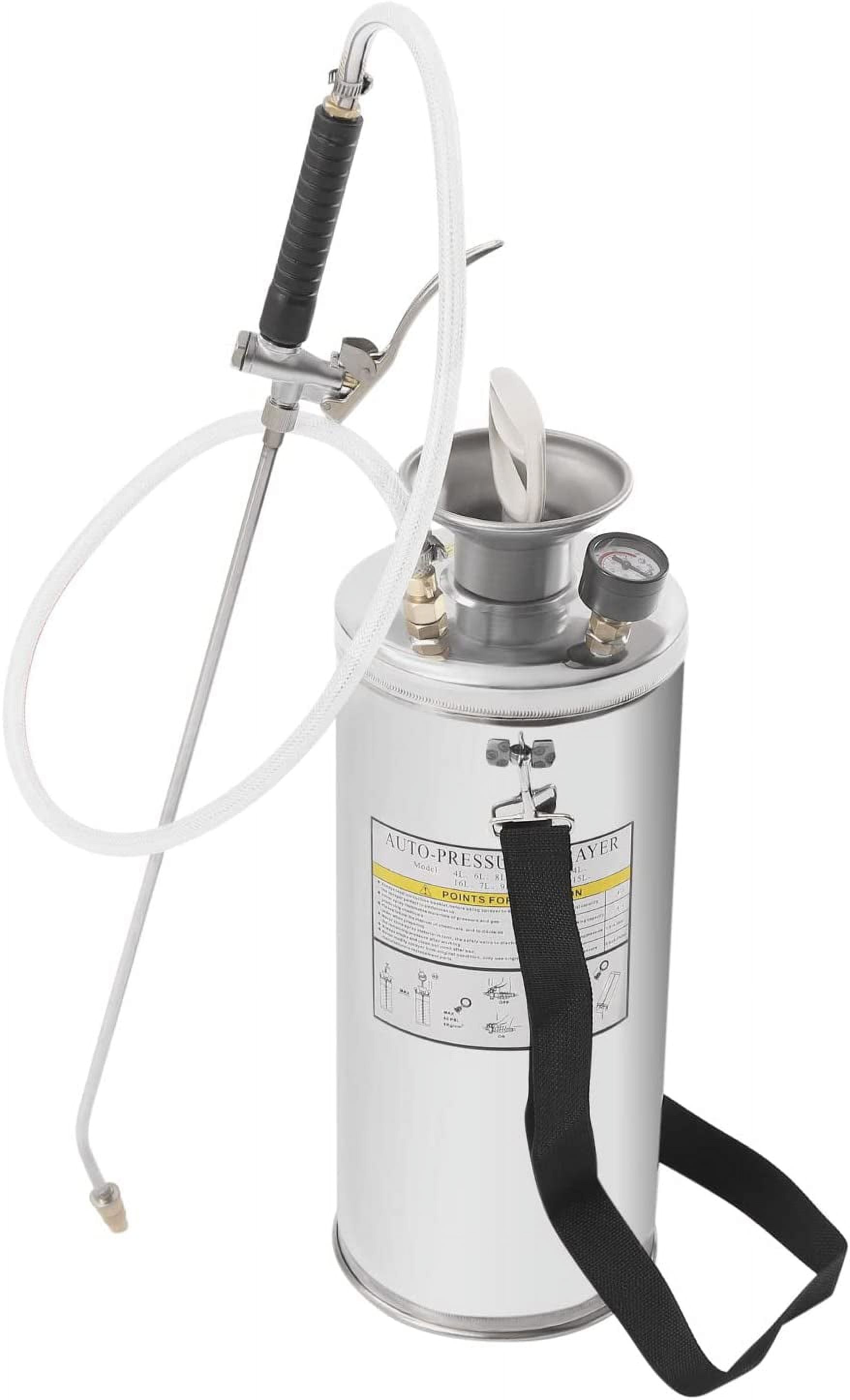 Miumaeov Stainless Steel Sprayer, 2Gal Pump Sprayer Stainless Steel ...