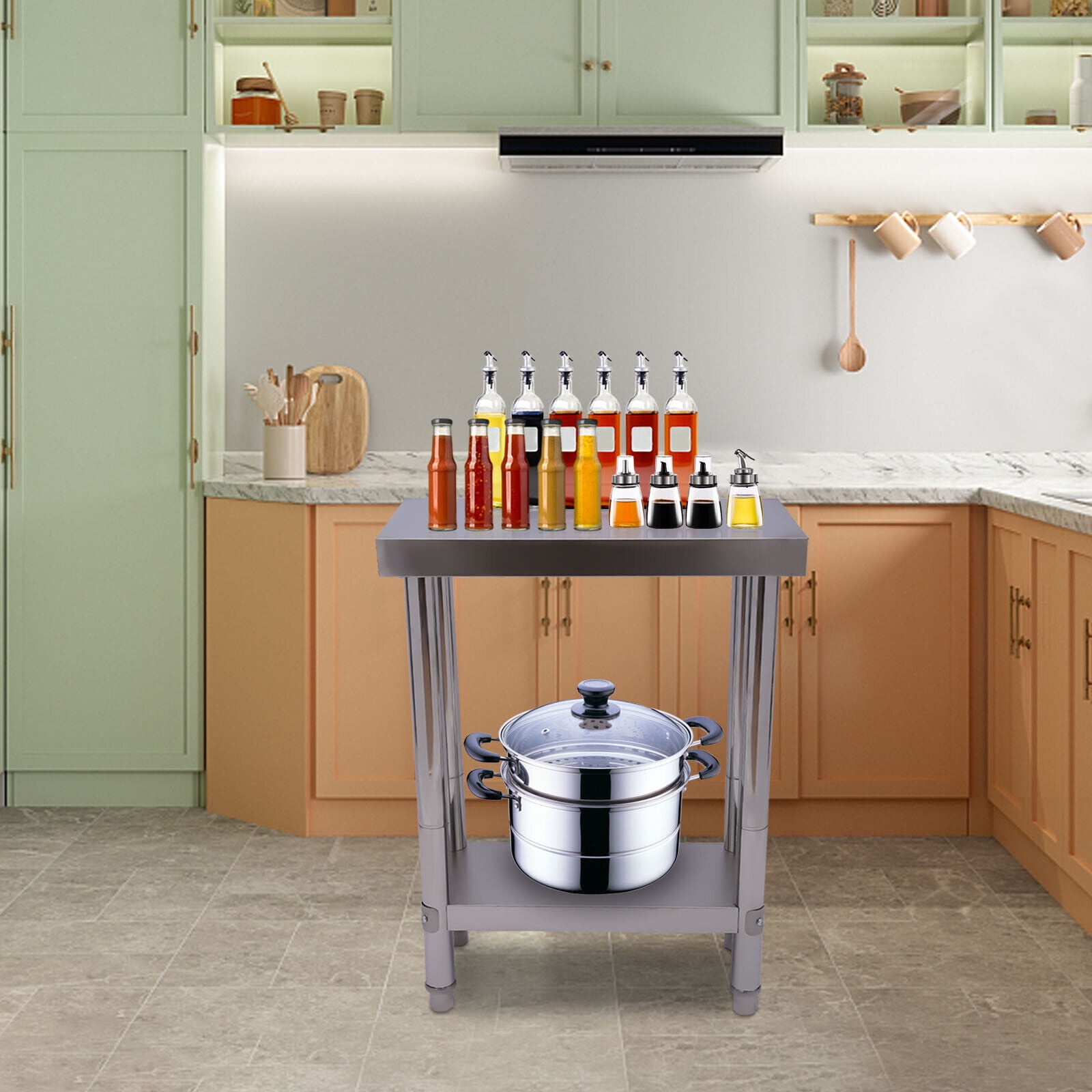 Miumaeov Stainless Steel Table Commercial Work Table Heavy Duty Kitchen ...