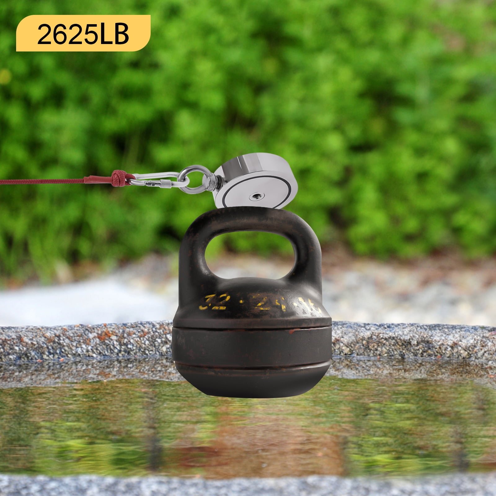 Miumaeov Strong Magnet Fishing 2625LB Kit with 100ft Rope Case Gloves ...