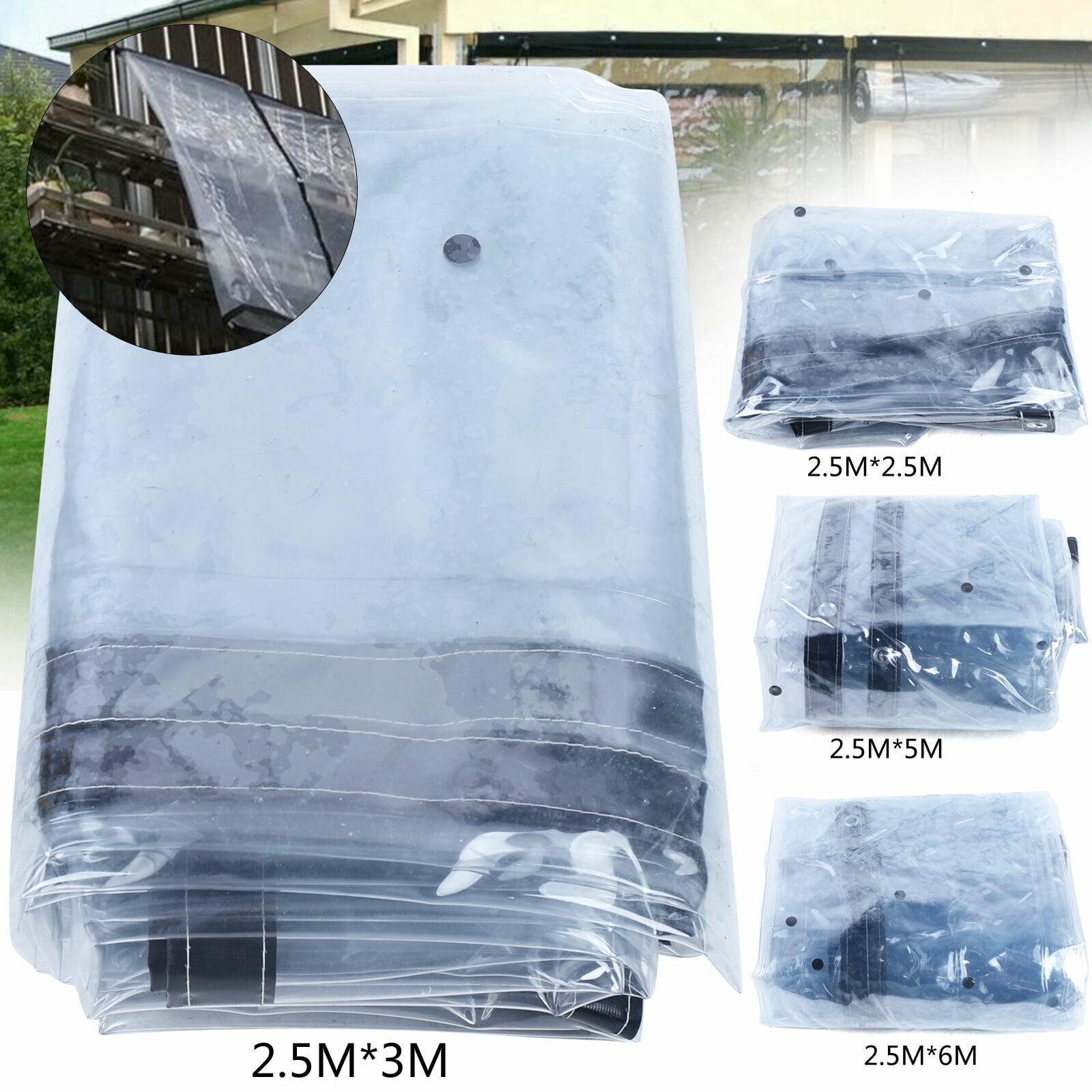 Miumaeov Transparent PVC Rain Cloth Waterproof Curtain Commercial ...