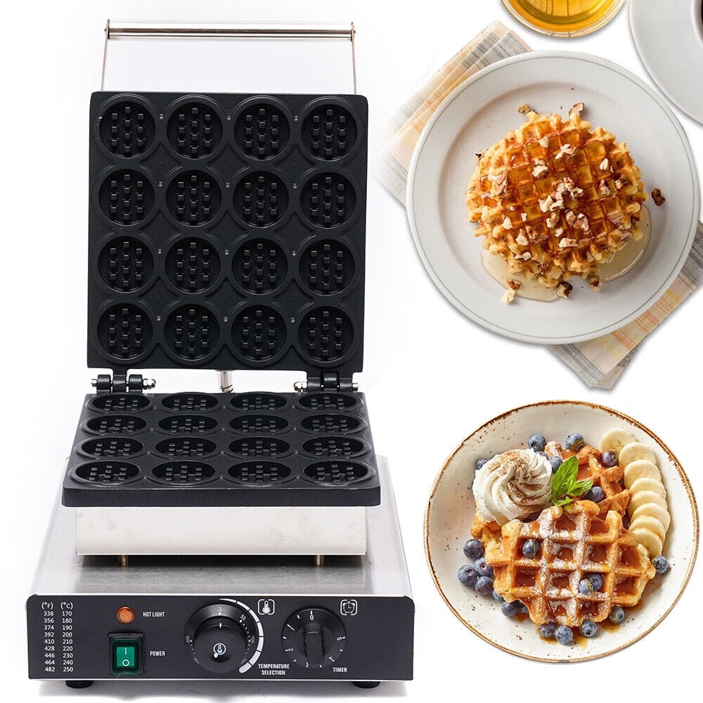 Miumaeov Waffle Maker 16 Round Waffles Commercial Waffle Machine 110V ...