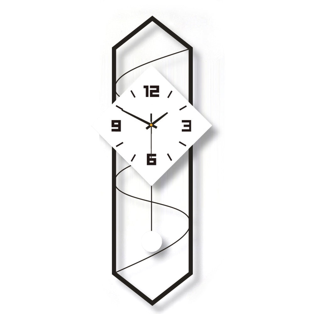 Miumaeov Wall Clock Modern Design Pendulum Living Room Analog Silent ...