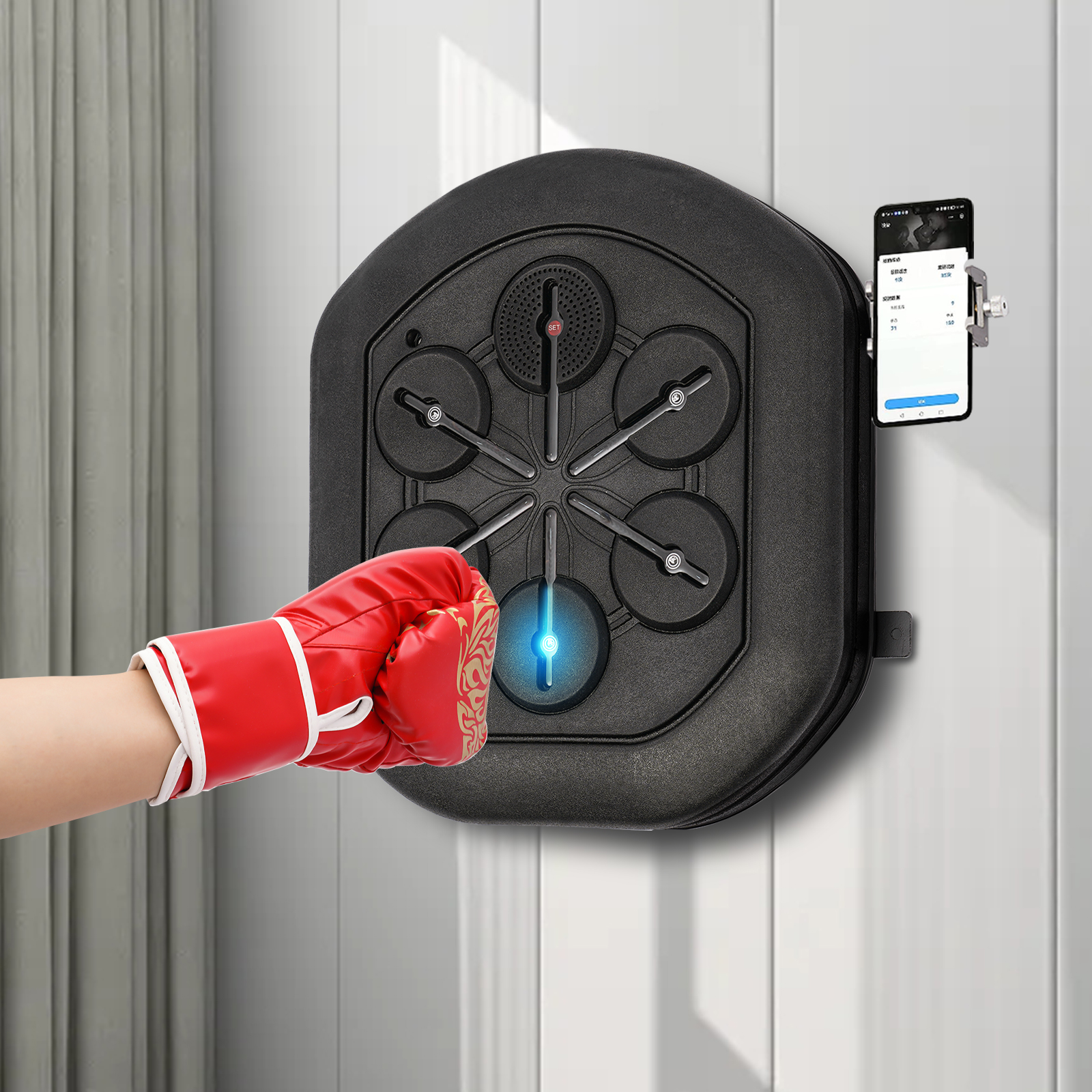 Miumaeov Wall Mount Boxing Training Punching Target with LED Light USB ...