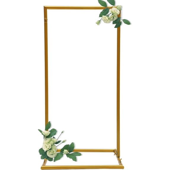 Miumaeov Wedding Arch Backdrop Stand Square, Gold Metal Balloon Arch ...