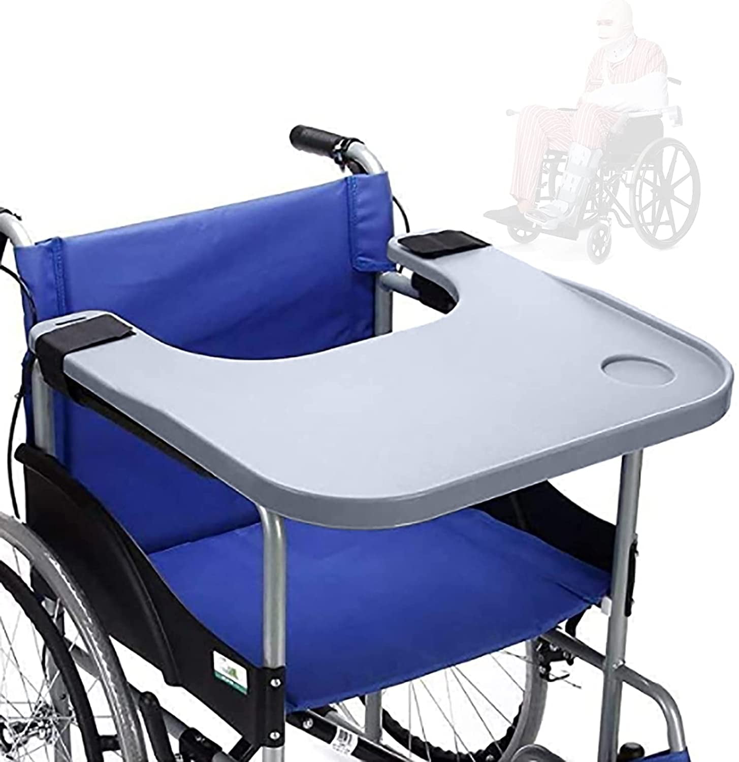 Miumaeov Wheelchair Tray with Cup Holder, Universal Desk Accessory for ...