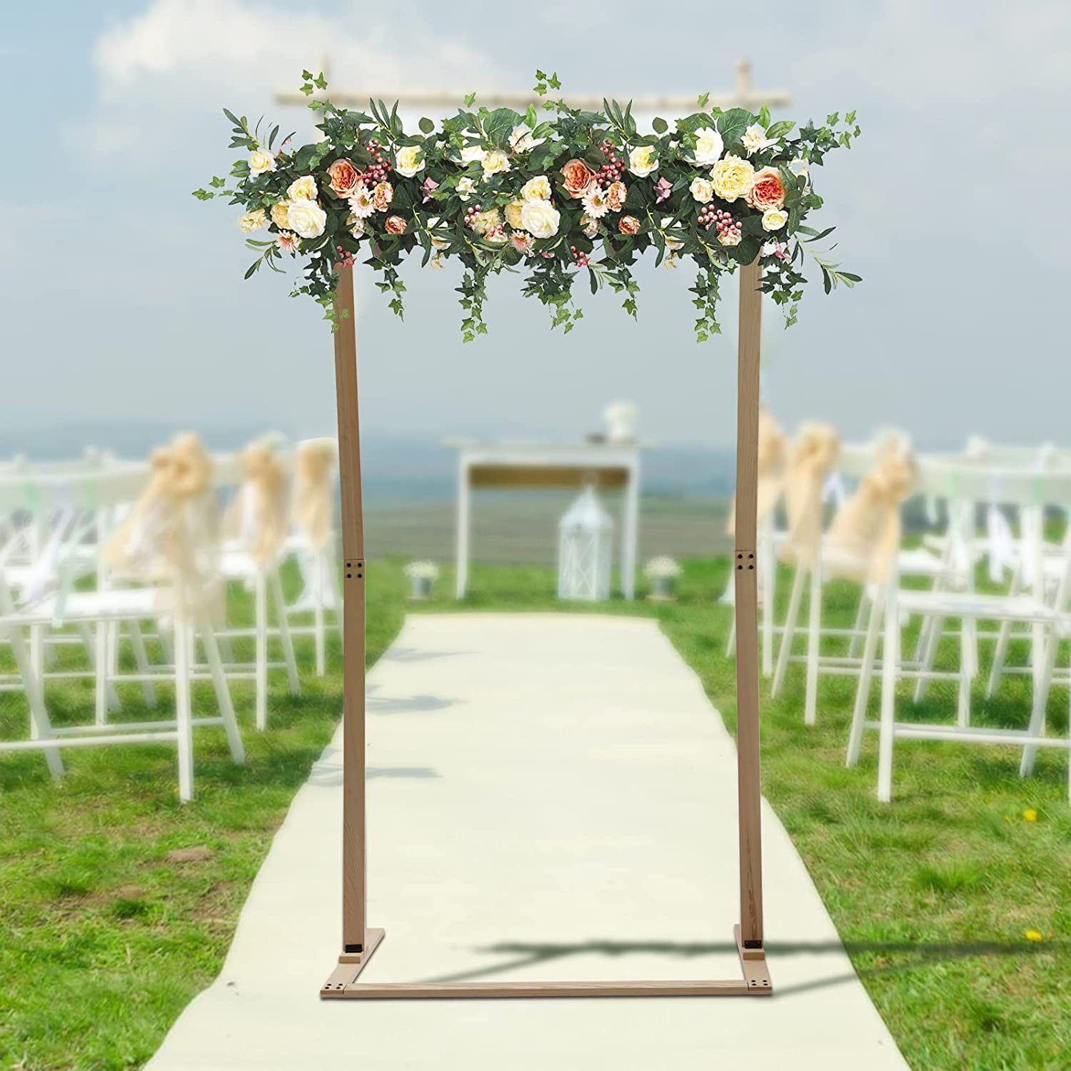 Miumaeov Wooden Wedding Arch, Wedding Arches for Ceremony, Backdrop ...
