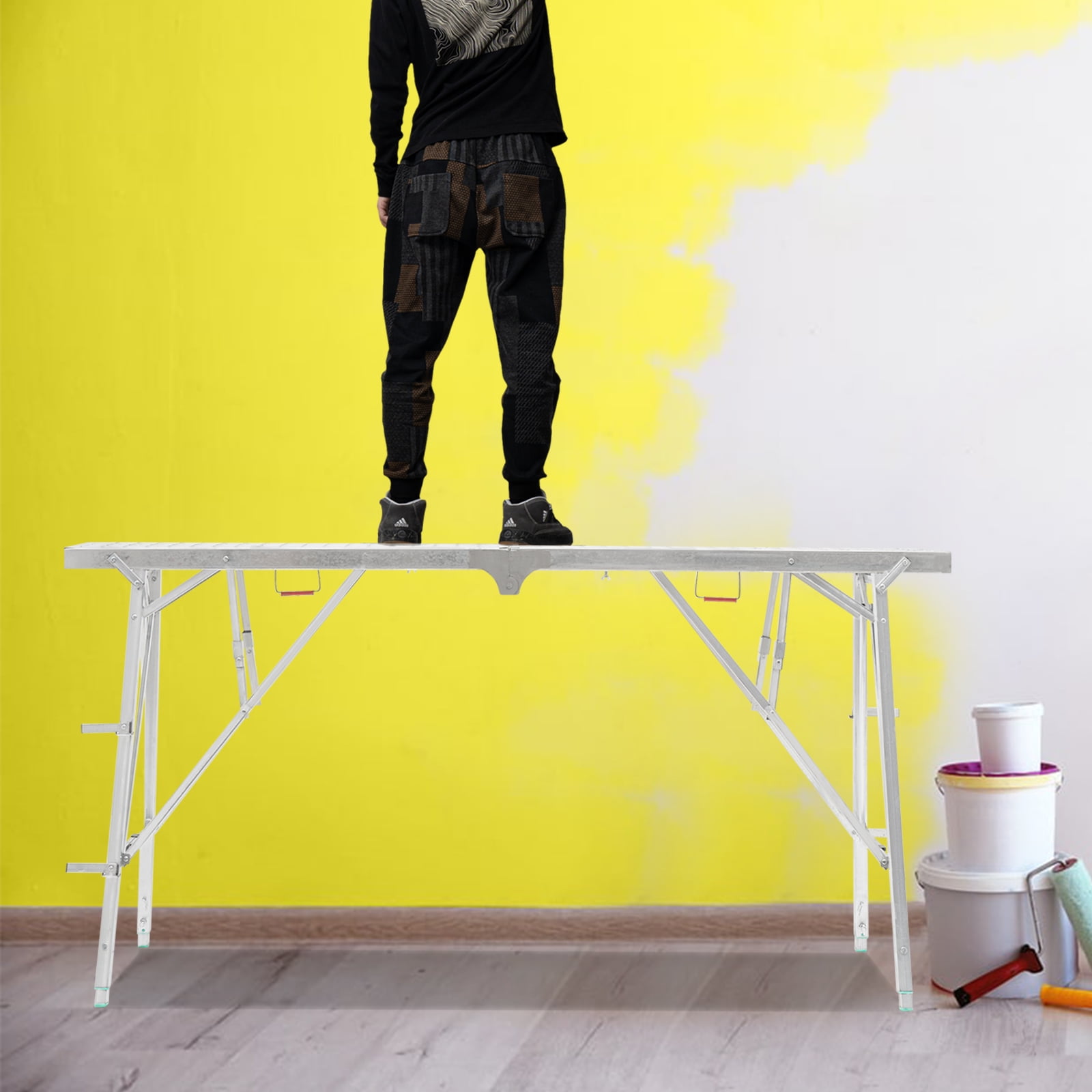 Miumaeov Work Platform Non-Slip Folding Work Bench Drywall Stool Ladder ...