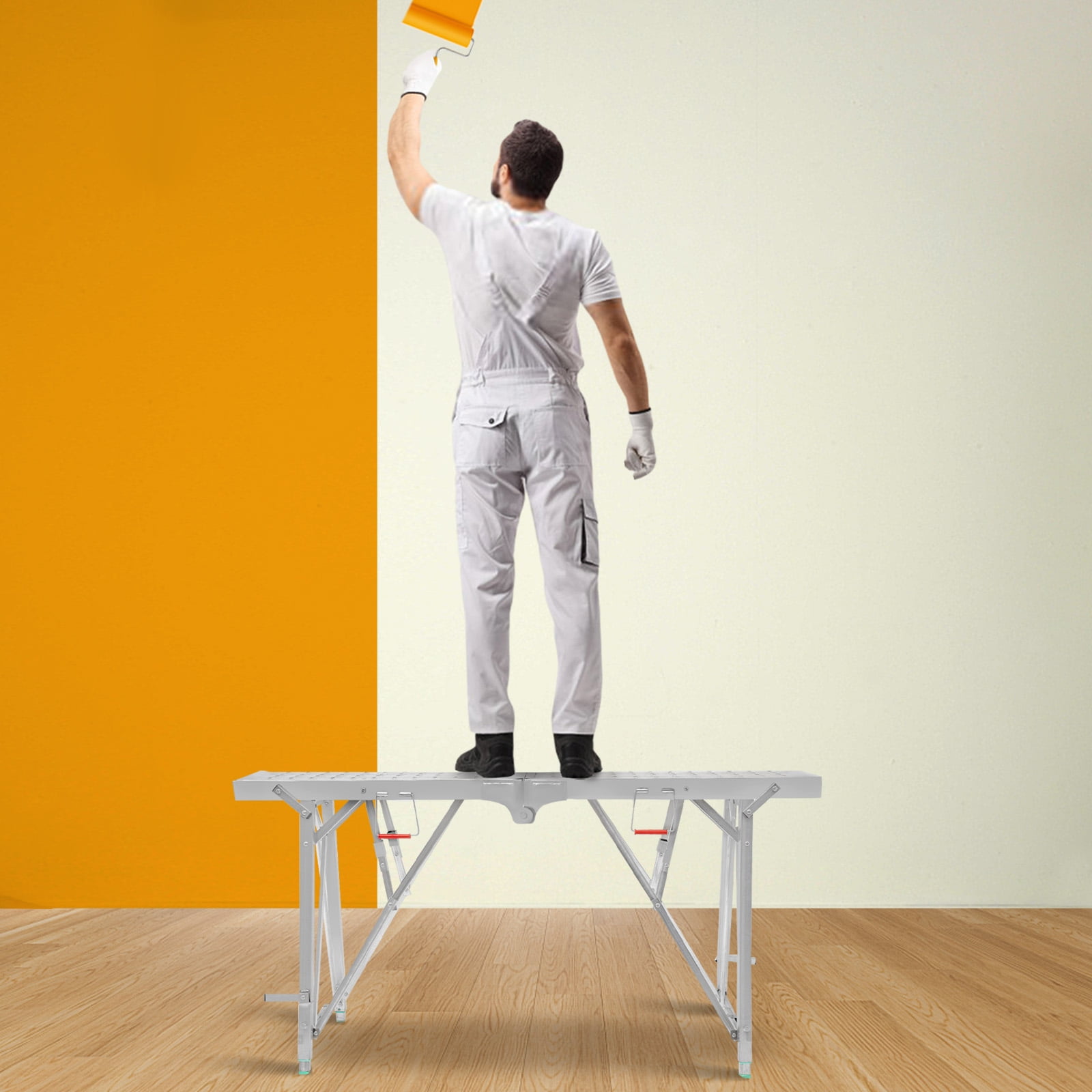 Miumaeov Work Platform Non-Slip Folding Work Bench Drywall Stool Ladder ...