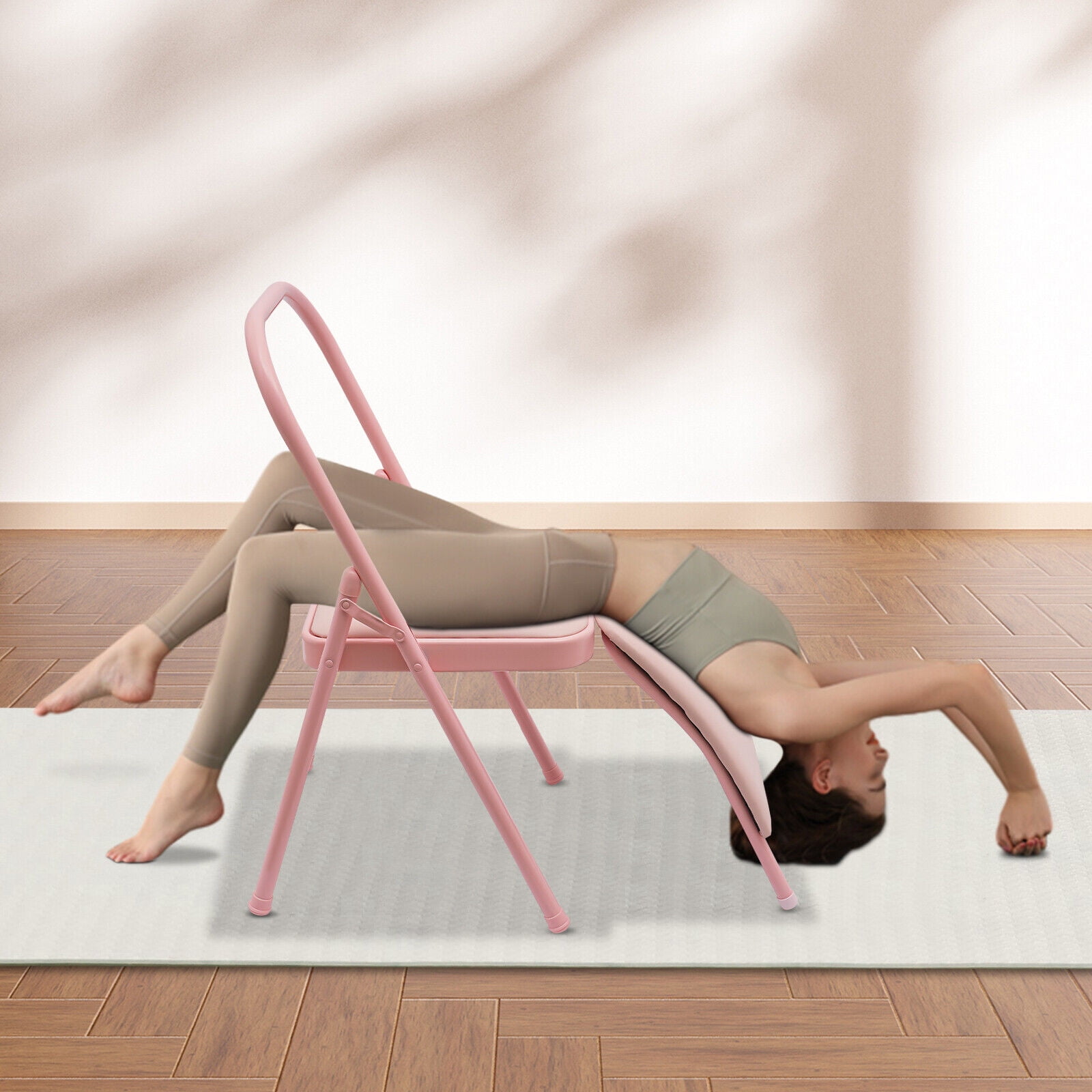 Miumaeov Yoga Auxiliary Chair with Lumbar Back Support Foldable Balance ...
