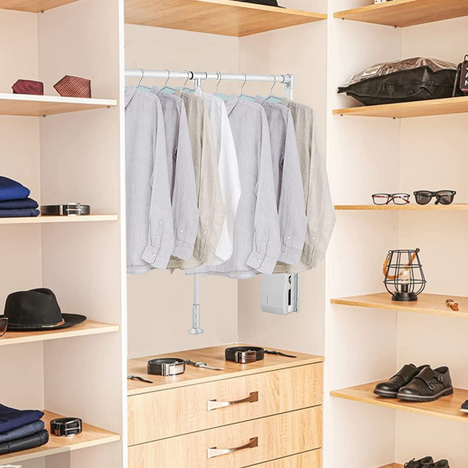 Miumaev Pull Down Closet Rods, Closet Organizer Pull-Down Clothes ...