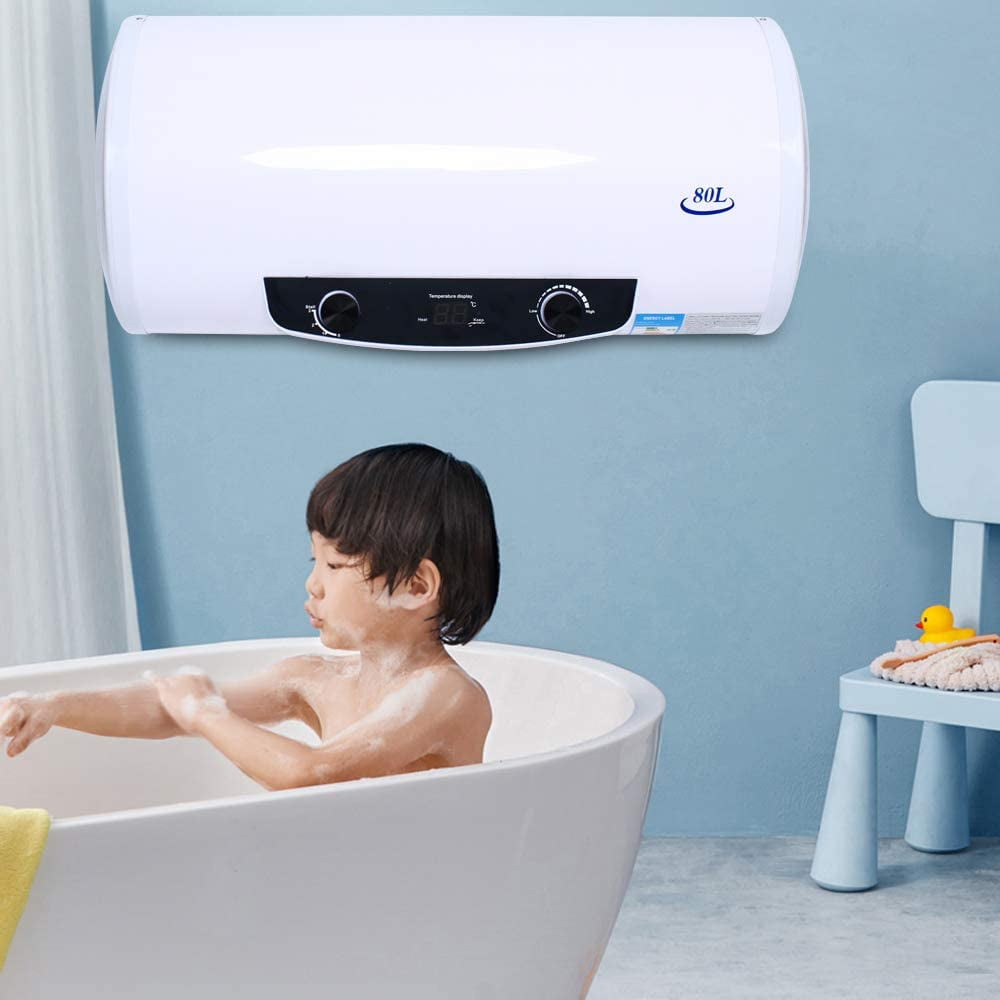 Miumaov 110V Full-automatic ABS Electric Water Heater, Digital Display, Safety Protection, 80L ...